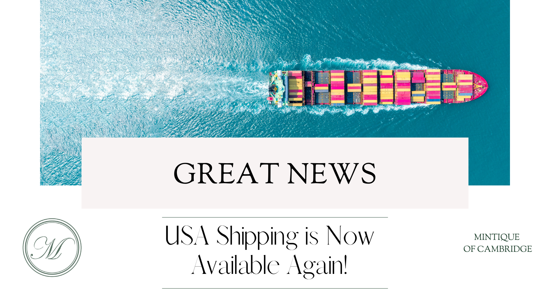 USA Shipping Now Available - Mintique of Cambridge